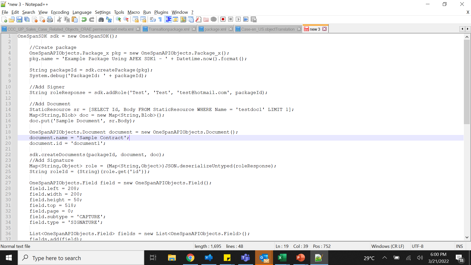Getting Error While Calling Sdkcreatedocumentspackageid Document Doc Onespan Community